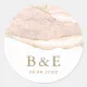 Elegant Gold Ivory Agate Wedding Classic Round Sticker | Zazzle
