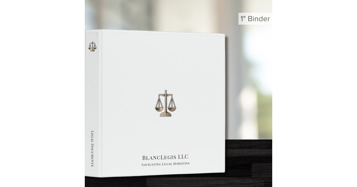 Elegant Gold Justice Scale Legal Binder | Zazzle