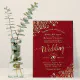 Elegant Gold Lace on Crimson Red Frilly Wedding Foil Invitation | Zazzle