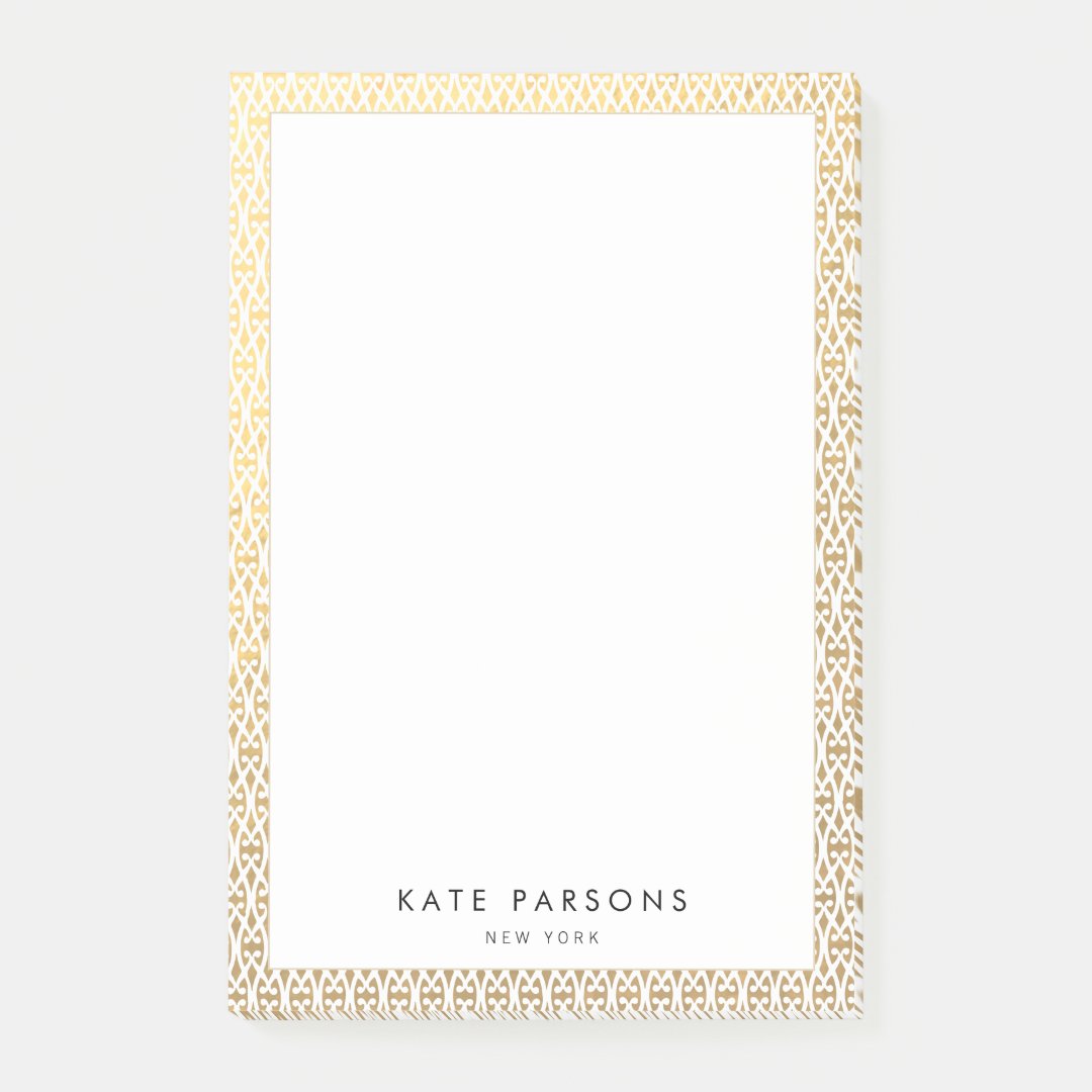 Elegant Gold Lattice Border Post-it Notes | Zazzle