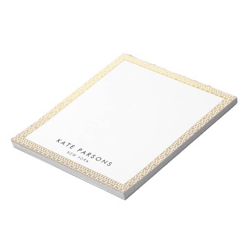 Elegant Gold Lattice Pattern Notepad | Zazzle