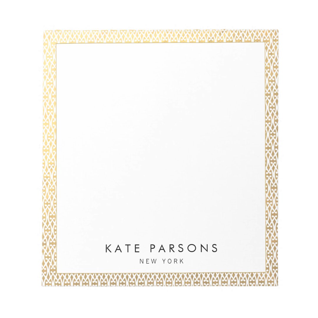 Elegant Gold Lattice Pattern Notepad | Zazzle