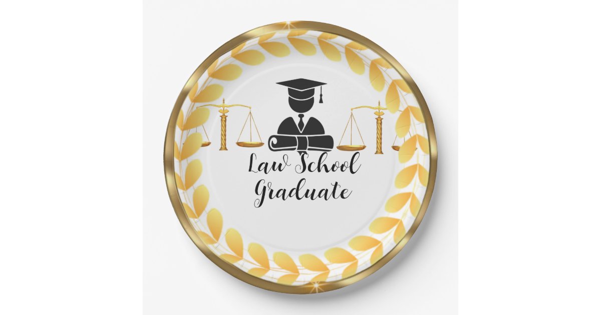 Elegant Gold Law School Graduate Paper Paper Plates | Zazzle
