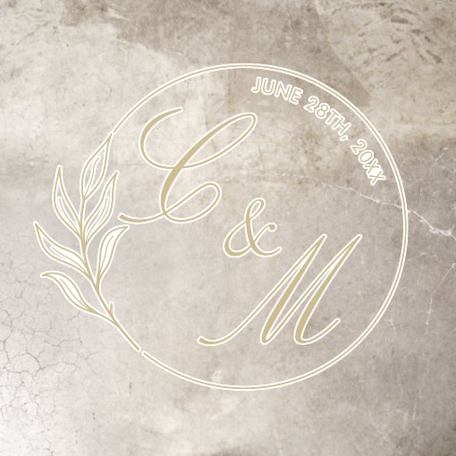 Elegant Gold Leaf Monogram Wedding Floor Decals | Zazzle