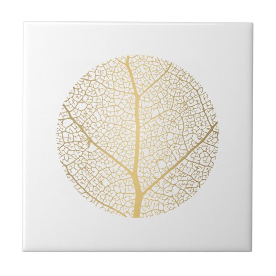 Elegant Gold Leaf Tree Circle Ceramic Tile | Zazzle.com