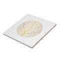 Elegant Gold Leaf Tree Circle Ceramic Tile | Zazzle