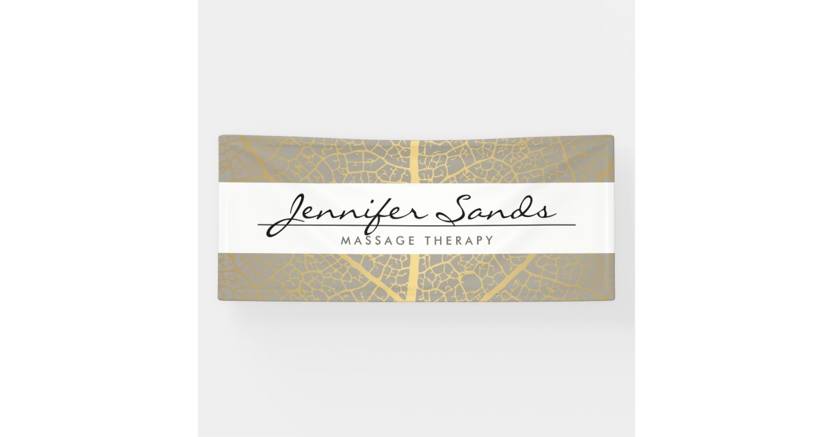 Elegant Gold Leaf Tree Pattern Banner | Zazzle