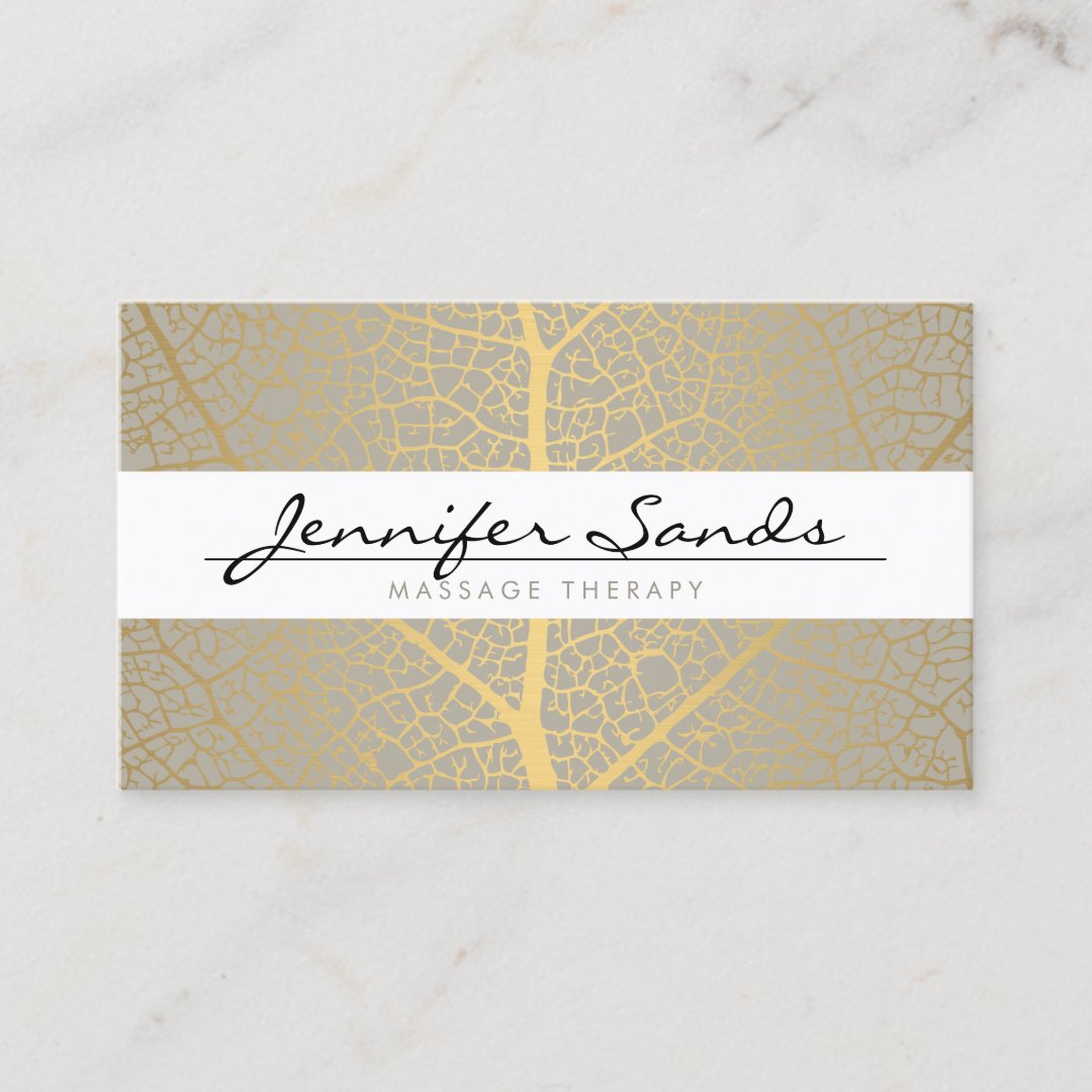 Elegant Gold Leaf Tree Pattern Business Card | Zazzle