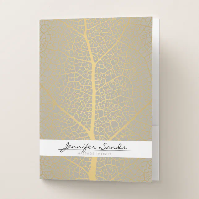 Elegant Gold Leaf Tree Pattern Pocket Folder | Zazzle
