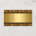 Elegant Gold Leopard Animal Print Business Card | Zazzle