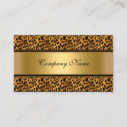 Elegant Gold Leopard Animal Print Business Card | Zazzle