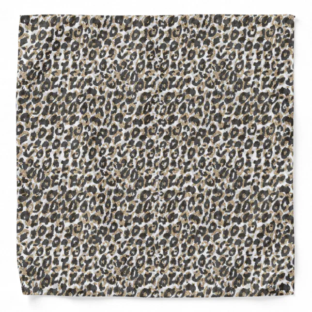 Elegant gold leopard animal print pattern bandana | Zazzle
