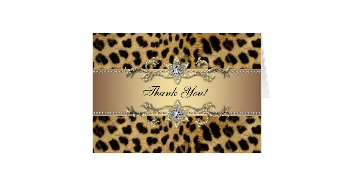 Elegant Gold Leopard Thank You Cards | Zazzle.com