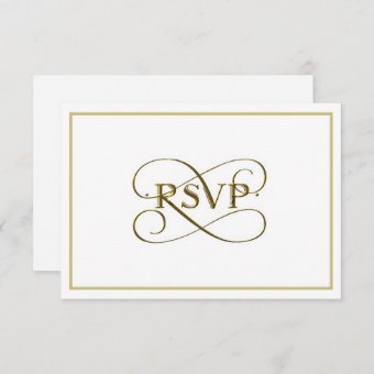 Elegant Gold Lettering RSVP Cards | Zazzle