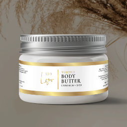 Elegant Gold Logo Lux Cosmetic Jar Wrapper Label | Zazzle