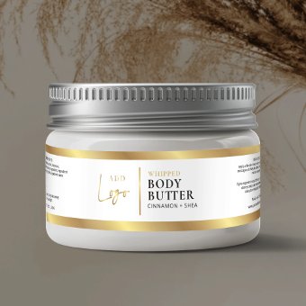 Elegant Gold Logo Lux Cosmetic Jar Wrapper Label | Zazzle