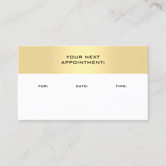Elegant Gold Look Appointment Reminder Template | Zazzle