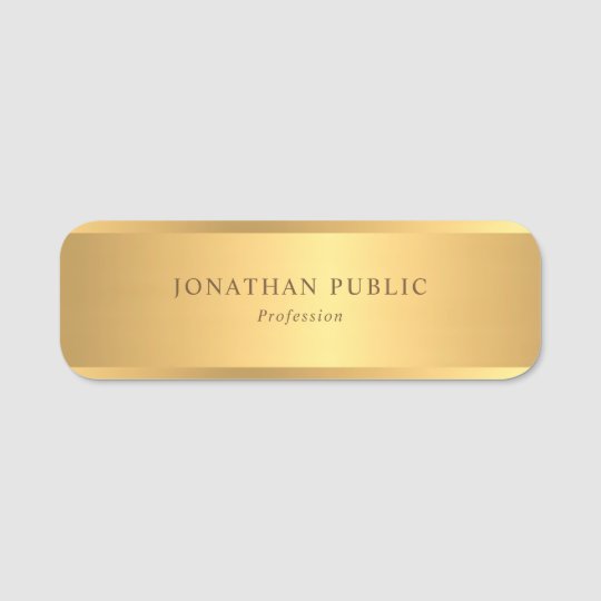 Elegant Gold Look Elegant Modern Template Popular Name Tag | Zazzle.com