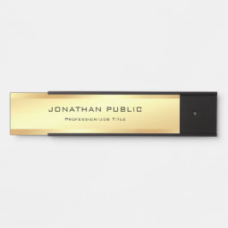 Elegant Gold Look Glamour Modern Professional Door Sign | Zazzle