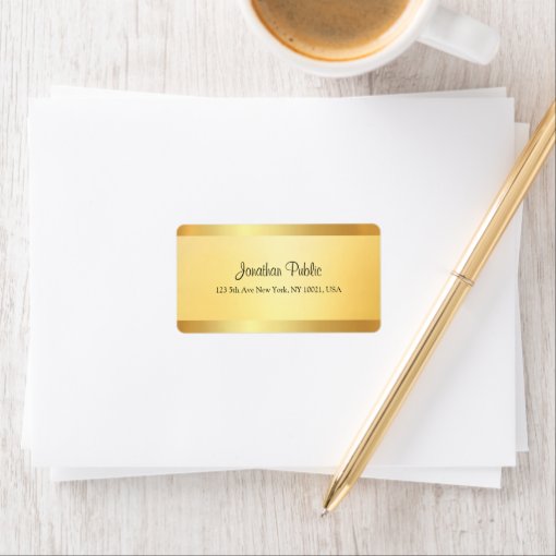 Elegant Gold Look Handwritten Script Template Label | Zazzle