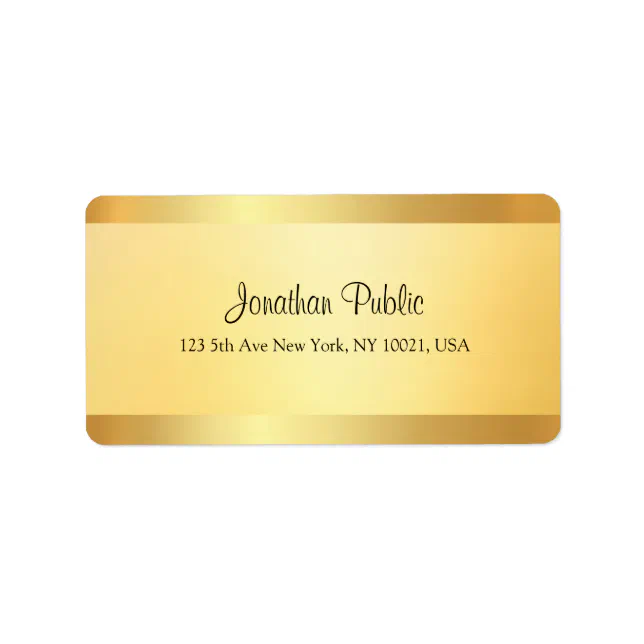 Elegant Gold Look Handwritten Script Template Label | Zazzle