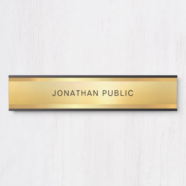 Elegant Gold Look Modern Glamour Trendy Template Door Sign | Zazzle