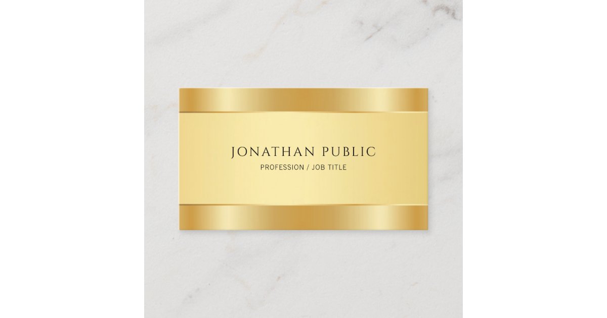 Elegant Gold Look Modern Minimalist Template Business Card | Zazzle