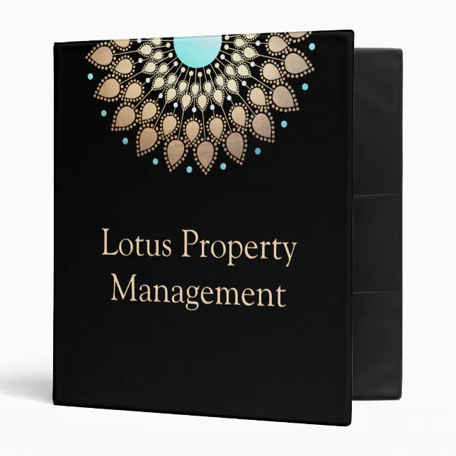 Elegant Gold Lotus Mandala Binder | Zazzle