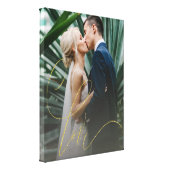 Elegant Gold Love Script Wedding Canvas Print | Zazzle