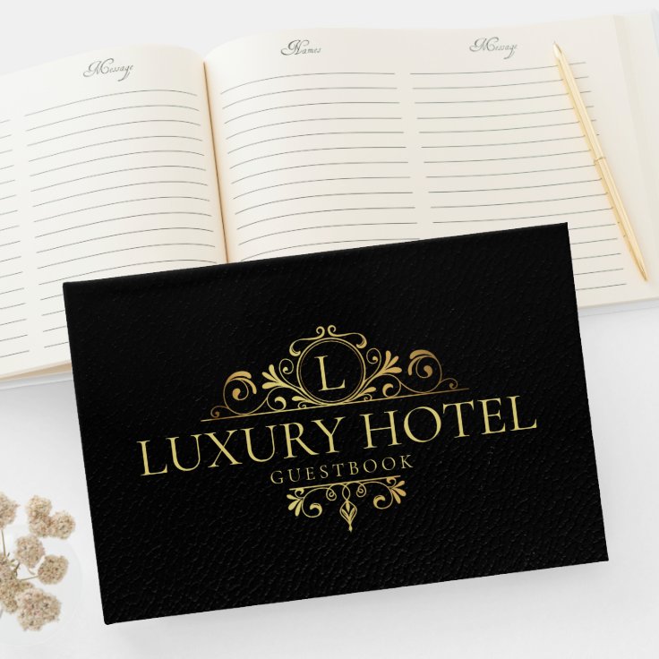 Elegant Gold | Luxury Hotel Guest Book | Zazzle