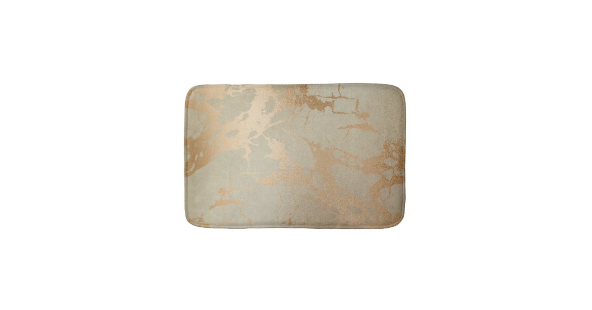 Elegant Gold Marble Bath Mat | Zazzle
