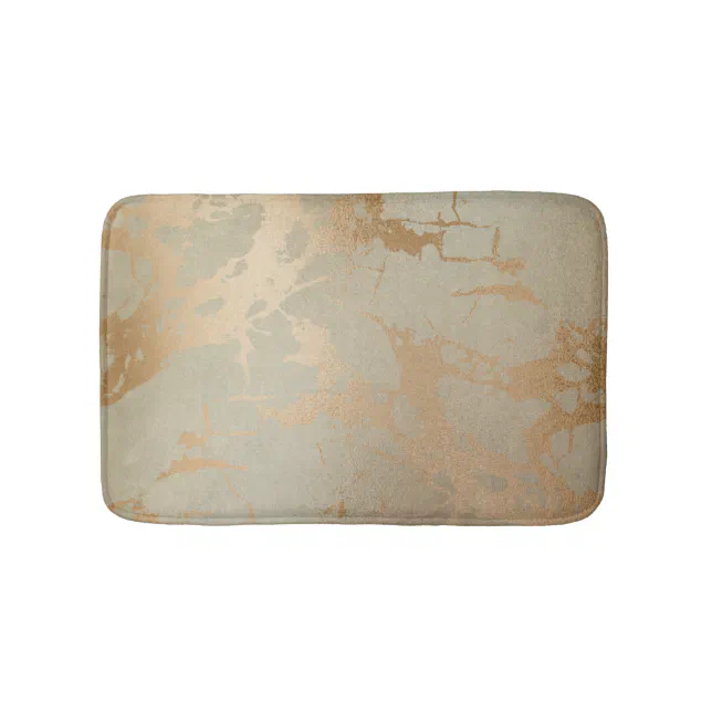 Elegant Gold Marble Bath Mat | Zazzle