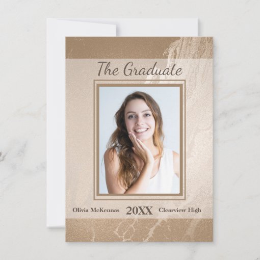 Elegant Gold Marble Modern Graduation Announcement | Zazzle