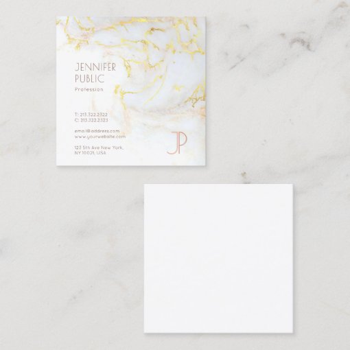 Elegant Gold Marble Modern Trendy Design Monogram Square Business Card ... Elegant Gold Marble Modern Trendy Design Monogram Square Business Card ...