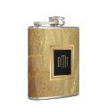 Elegant Gold Marble Monogram Flask | Zazzle