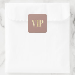 Elegant gold mauve pink VIP very important person Square Sticker | Zazzle