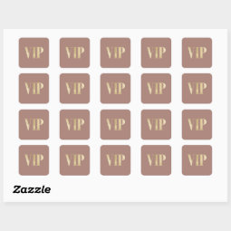 Elegant gold mauve pink VIP very important person Square Sticker | Zazzle