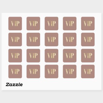 Elegant gold mauve pink VIP very important person Square Sticker | Zazzle