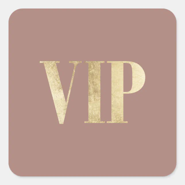 Elegant gold mauve pink VIP very important person Square Sticker | Zazzle