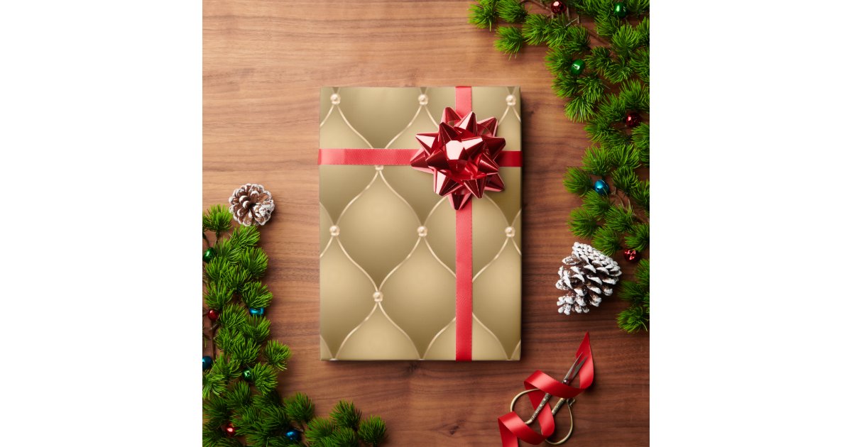 Elegant Gold Metallic Glam Christmas Wrapping Paper | Zazzle