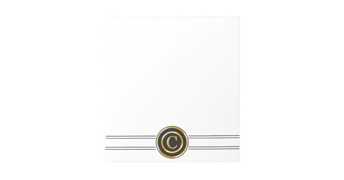 Elegant Gold Monogram C Notepad | Zazzle