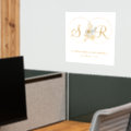 Elegant Gold Monogram Name Initial Wedding Wall Decal | Zazzle
