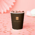 Elegant gold monogram name script paper cups | Zazzle