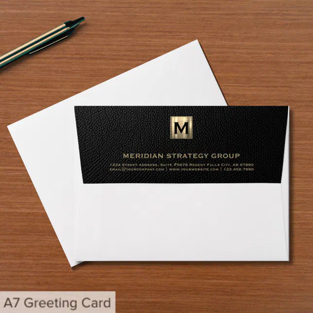 Elegant Gold Monogram Return Address Envelope | Zazzle