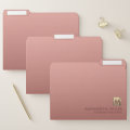 Elegant Gold Monogram Rose Pink File Folder | Zazzle