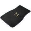 Elegant Gold Monogrammed Classy Black Checkered Car Floor Mat | Zazzle