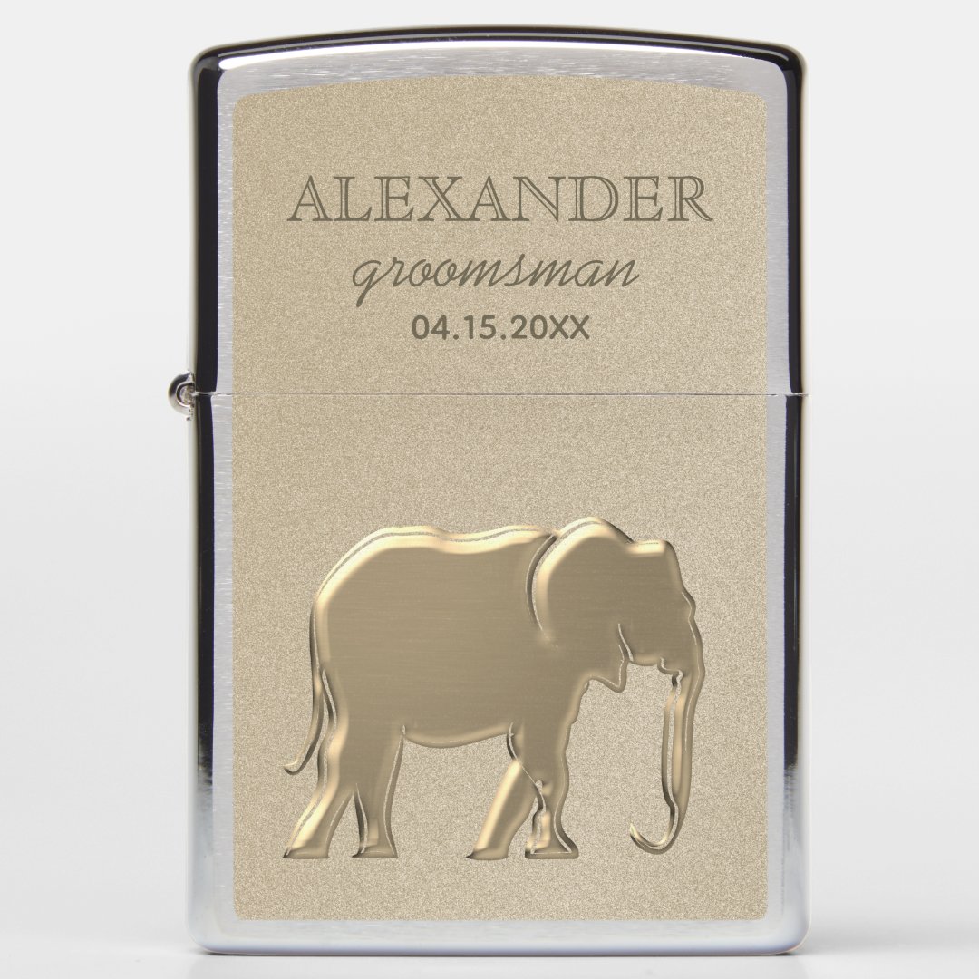 Elegant Gold Monogrammed Groomsmen Zippo Lighter | Zazzle