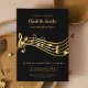 Elegant Gold Music Notes 40th Birthday Black Invitation | Zazzle