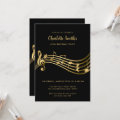 Elegant Gold Music Notes 40th Birthday Black Invitation | Zazzle