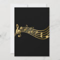 Elegant Gold Music Notes 40th Birthday Black Invitation | Zazzle